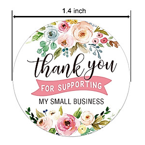 500 Thank You for Supporting My Business Label, Thank You for Your Business Stickers, 1.4inch Thank You for Your Order Stickers for Bakeries, Handmade Goods & Small Business Owners.