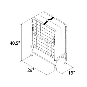 DHP Levy Folding Guest Bed with Metal Frame & 4 Inch Mattress, Twin, Black