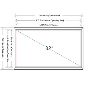32 Inch 20 Points IR Touch Frame Without Glass Infrared Touch Screen Overlay Kit USB Interface Free-Drive for HT-IR32-17mm 0