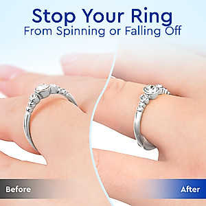 5 STARS UNITED Ring Sizer Adjuster for Loose Rings - 8 Pack Easy-Clip Guards, Fits Flat Bands Up to 8mm, Spacers & Tighteners, Reduces Size by 0.5-1, Invisible Design for Women & Men