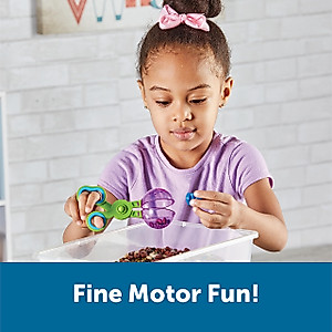 Learning Resources Handy Scoopers - 4 Pieces, Ages 3+ Toddler Learning Toys, Fine Motor and Sensory Toys, Sand Box Toys for Toddlers, Kid Tweezers