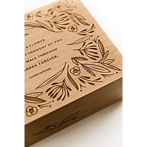 Garden Of Flowers Alfred Lord Tennyson Quote Wood Keepsake Box [Personalized Custom Gifts, Anniversary, Wedding, Baby, Memory]