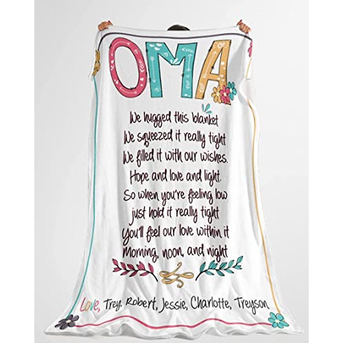 Oma Gifts Blanket - Customized Gifts for Oma, Throw Blanket Oma Birthday Gifts, Fleece Blanket, Oma Blanket Throw, Oma Gifts from Grandkids, Oma Gifts Grandma, Oma and Papa Gifts