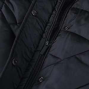 BINACL Women's Thickened Down Alternative Jacket, Extreme Cold Big Hood Lined Outwear Parka Puffer Gift Cotton Padding Outwear Workout Training Fast Fall Ski Jacket with Detachable Fur Hood(Black,M)