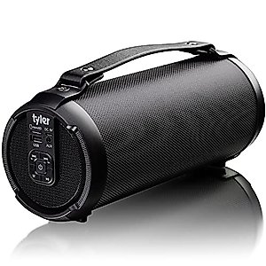 Tyler Wireless Bluetooth Speaker Water Resistant Long Range 200 watt Rechargeable Boombox USB MP3 Micro SD AUX Inputs Fm Radio Sound & Bass Carry Strap Lightweight for Home Outdoor Stereo