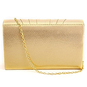 SUCCUNA Clutch Purses Envelope Evening Bag For Women Girl Gold Shimmery Pleated Crossbody Handbags for Wedding Party Dating