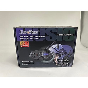 EuroFone S6 Motorcycle Helmet Bluetooth Intercom Headset, Intercomunicador para Casco De Moto, 2 Riders 1200m 6 Riders 6km, 2 People Real-time Talk, CVC Noise Reduction, IP65 Waterproof（1Pack）