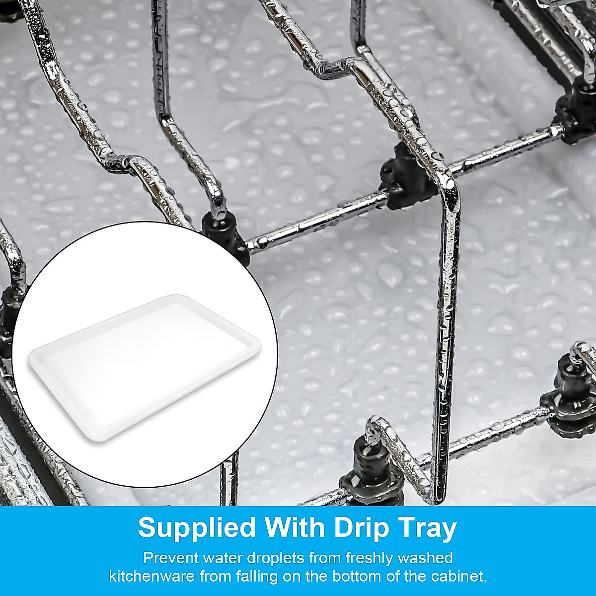 BBLHOME Pan and Pot Lid Pull Out Organizer,Cabinet Under Sliding Shelf with Adjustable Dividers,Cookware Organizer Rack for Kitchen,Pantry,11" W x 21" D x 9" H with Water Tray,Chrome