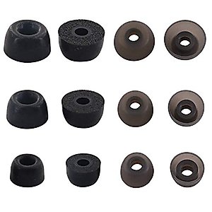 Rayker Ear Tips for Jabra Elite 65t Headphone, Silicone/Memory Foam Ear Tips Earbud Gel Tips for Jabra Elite Active 65t 75t, 6 Pairs, S/M/L, Foam/Silicone