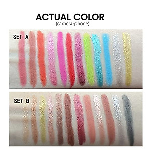 BestLand 12 Pcs Cream Eyeshadow Stick Set Matte Shimmer Rainbow Earth Colors Highly Pigmented Long Lasting Waterproof Eye Shadow stick Eye Liner Makeup with Pencil Sharpener (Set B)