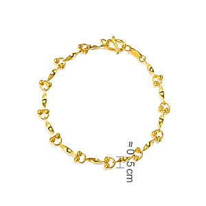 CHOW SANG SANG 999.9 24K Solid Gold Price-by-Weight 4.13g Gold Twisted and Hoop Bracelet for Women 25784B | 6.6 Inches, (17 CM)