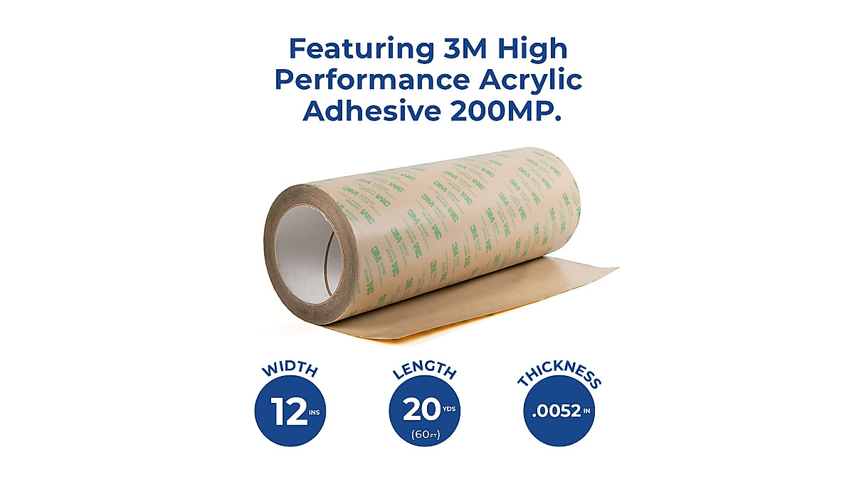 3M Heavy Duty Adhesive Transfer Tape 468MP - 12x20yds