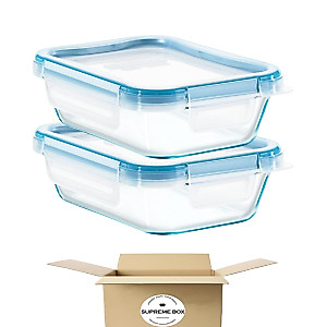 SUPREME BOX Snapware 2-Cup Total Solution Rectangle Food Storage Pyrex Glass Containers (Pack of 2)
