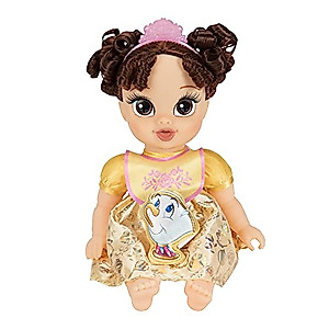 Disney Princess Belle Baby Doll Deluxe with Tiara, Carrier, Plush Friend, Pacifier, Bib & Baby Bottle [Amazon Exclusive]