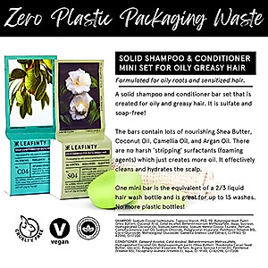 S04+C04 Solid Shampoo & Conditioner Set for Oily Roots and Sensitized Hair, Deeply Cleanse, All Natural Zero Waste and Organic Shampoo Bars for Hair,2 Travel Size Bars