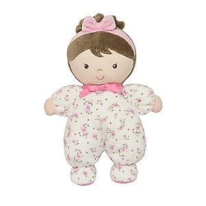 Little Me Plush Baby Doll with Rattle, Jackie (Pink Vintage Rose, 9 inch)