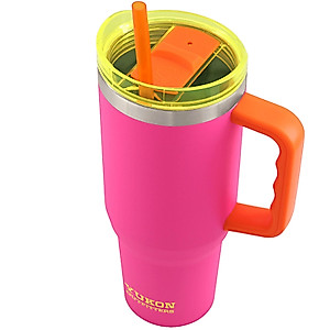 Yukon Outfitters Fit Forty 40oz Double Wall Vacuum Insulated Stainless Steel Tumbler with Reusable Straw & Ergonomic Handle | For Hot or Cold Beverage, Crystal Beach