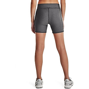 Under Armour Women's HeatGear Armour Mid Rise Middy , Charcoal Light Heather (019)/Black , XX-Large