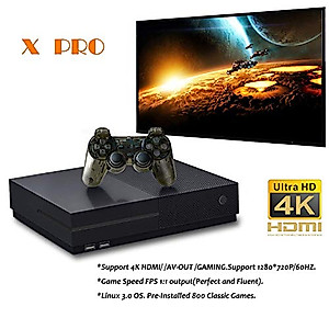 Dosnura 2 Player Retro Handheld Game Console, HD Video Handled Game Console Preloaded 843 Classic Games 4K HDMI TV Output with 2PCS Joystick for a Great Gifi for Game Player