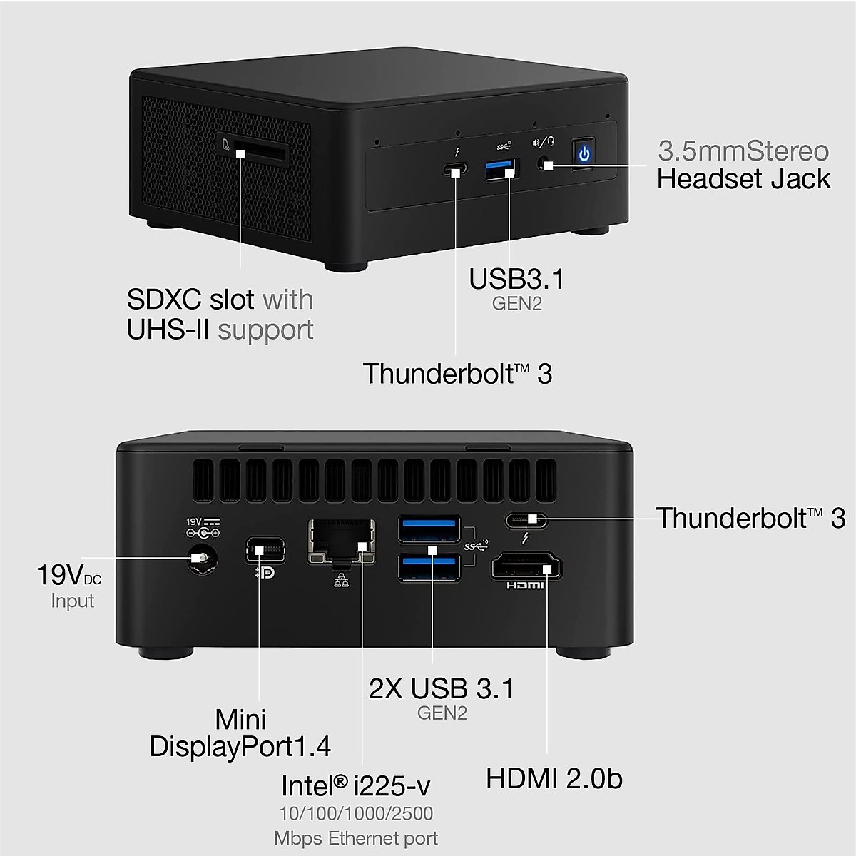 Intel NUC11PAHi5 Mini PC,Mini Computer Win 11,Four-Core i5 1135G7 - Up to 4.2 GHz Turbo,NVMe SSD DDR4 RAM,WiFi 6,BT 5.2 Thunderbolt 3,8K Support,Quadruple Monitor(I5barebone NO AC Cord)