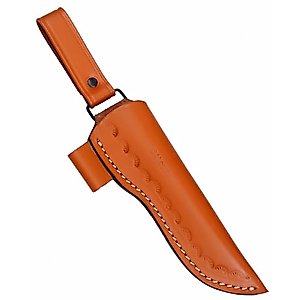 Ottoza Custom Handmade Brown 7" Leather Knife Sheath for 7 inch Blade for Bushcraft Knife - Hunting Knife - Camping Knife - Survival Knife - Fixed Blade Knives Vertical Carry/Cow-Buffalo Leather No:74