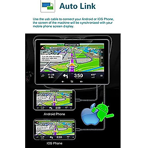 Polarlander 7 Inch Touchscreen Monitor for Wireless Apple Carplayer and Android Auto Built-in Two Speakers Car Stereo Multimedia Player with Bluetooth, Mirror Link, Dash or Windshield Mounted