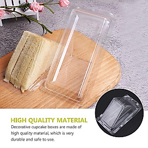 Hemoton 100pcs Clear Plastic Sandwich Packing Box Triangle Sandwich Holder Transparent Sandwich Container for Takeout and Lunch Packing