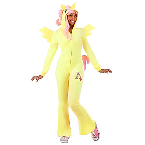 My Little Pony Fluttershy Women's Costume - Hooded Jumpsuit with Wings, Tail & Ears