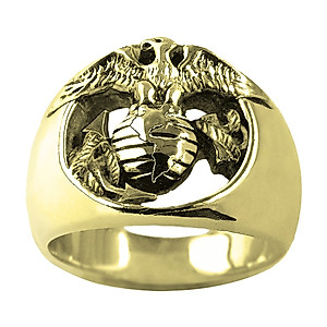Marine Corps Ring by Mike Carroll, Sterling Silver, Size 12