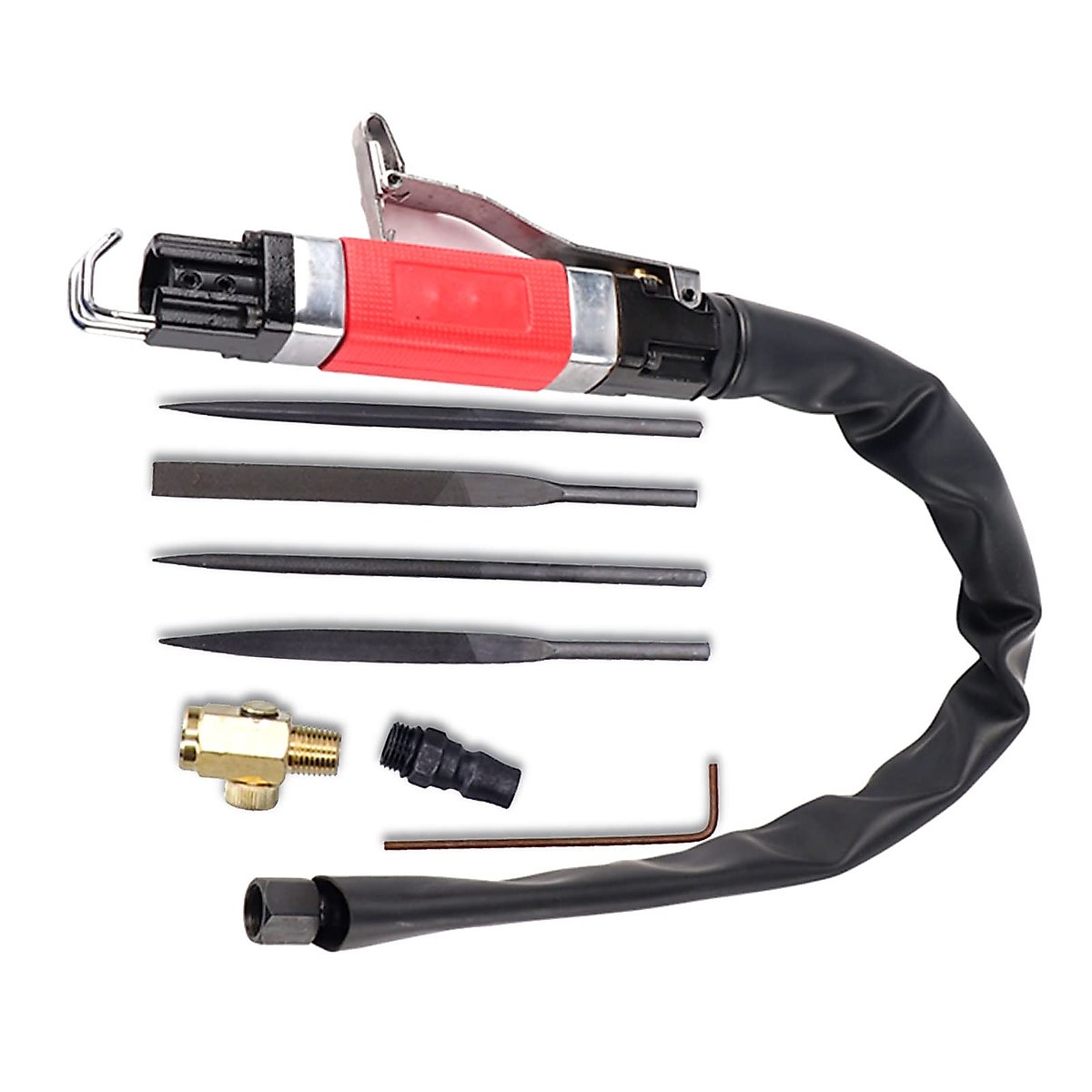 Pneumatic File, Air Reciprocating File Body Saw with Snap Button Switch Pneumatic File Grinding Machine Hardware Tools 6.2bar 90psi for Home