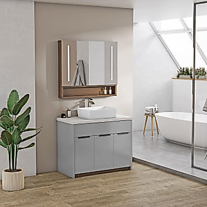 Sinber 19" x 15" x 5.31" White Rectangular Ceramic Countertop Bathroom Vanity Vessel Sink BVS1915A-OL