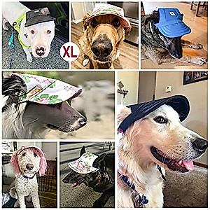 Pawaboo Dog Baseball Cap, Adjustable Dog Outdoor Sport Sun Protection Baseball Hat Cap Visor Sunbonnet Outfit with Ear Holes for Puppy Small Dogs, Large, Red