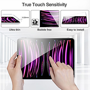 ProCase for iPad Pro 12.9 6th 5th 4th 3rd Gen 2022 2021 2020 2018 Screen Protector, Tempered Glass Film Guard for iPad Pro 12.9 6 5 4 3