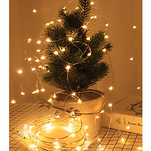 4 Pack 50 Led Fairy Lights Battery Operated with 8 Modes Remote Control Timer 16.5 Feet Waterproof Copper Wire Twinkle String Lights for Home Indoor outdoor Decor (Warm White)