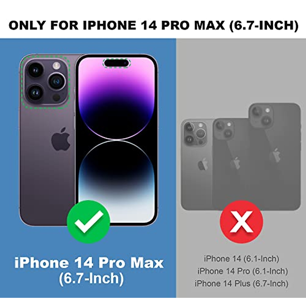 Shields Up Designed for iPhone 14 Pro Max Case with Card Holder (3 Cards), iPhone 14 Pro Max Case Wallet with Stand, Slim Protective Shockproof Transparent Cover for iPhone 14 Pro Max 6.7 inch, Clear