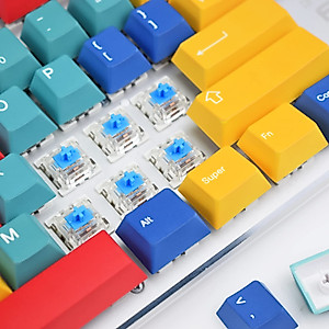MOLGRIA Tint Plates Keycaps, 133 Set Colorful Keycaps for Gaming Keyboard, PBT Cherry Profile Dye Sublimation Keycap for Gateron Kailh Cherry MX 104/87/74/61 60 Keyboard