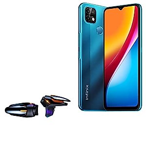 BoxWave Gaming Gear Compatible With Infinix Smart 5 Pro - Touchscreen QuickTrigger Auto, Trigger Buttons Autofire Gaming Mobile FPS - Jet Black