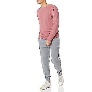 Amazon Essentials Men's Long-Sleeve Lightweight French Terry Crewneck Sweatshirt, Pink, X-Large