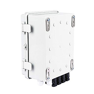 Gimax 4-String Solar PV Combiner Box W Circuit Breakers Surge Lightning Arrester Protection - (Ships From: United States)