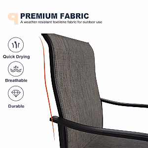 Anmutig Patio Swivel Dining Chair, Outdoor Metal Chair with Textilene Mesh Fabric Patio Furniture Set Porch Chairs with Metal Rocking Frame for Lawn Garden Backyard Light Tan/Grey