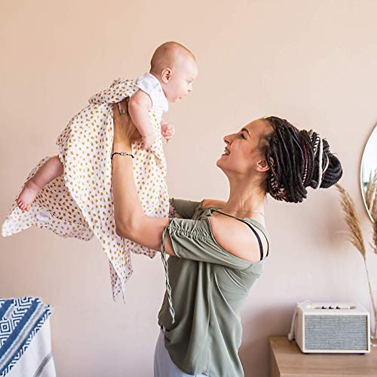 100% Organic Muslin Swaddle Blankets - Breathable, Lightweight, Silky Soft Muslin Baby Swaddle - Large Muslin Blankets Baby Perfect for Newborns and Toddlers - 3 Pack Unisex Neutral Colors