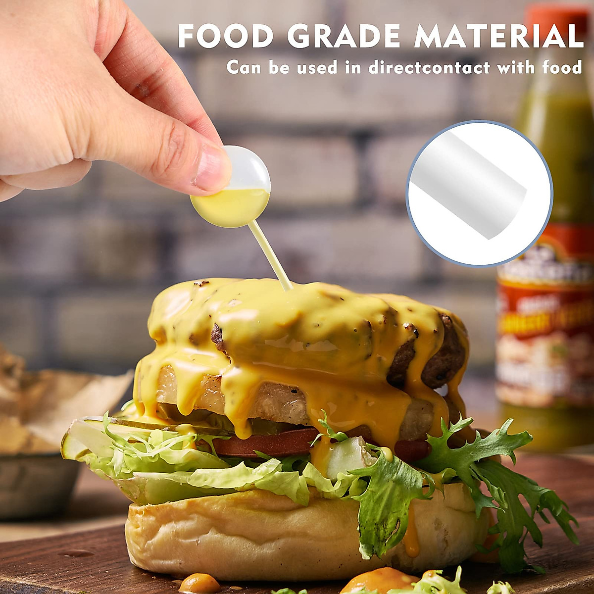 250PCS 4ml Cupcakes Pipettes, Food Grade Plastic Disposable Pipettes, Suitable for Chocolate or Strawberries Cupcakes, Ice Cream, Waffles, Chocolate Dessert