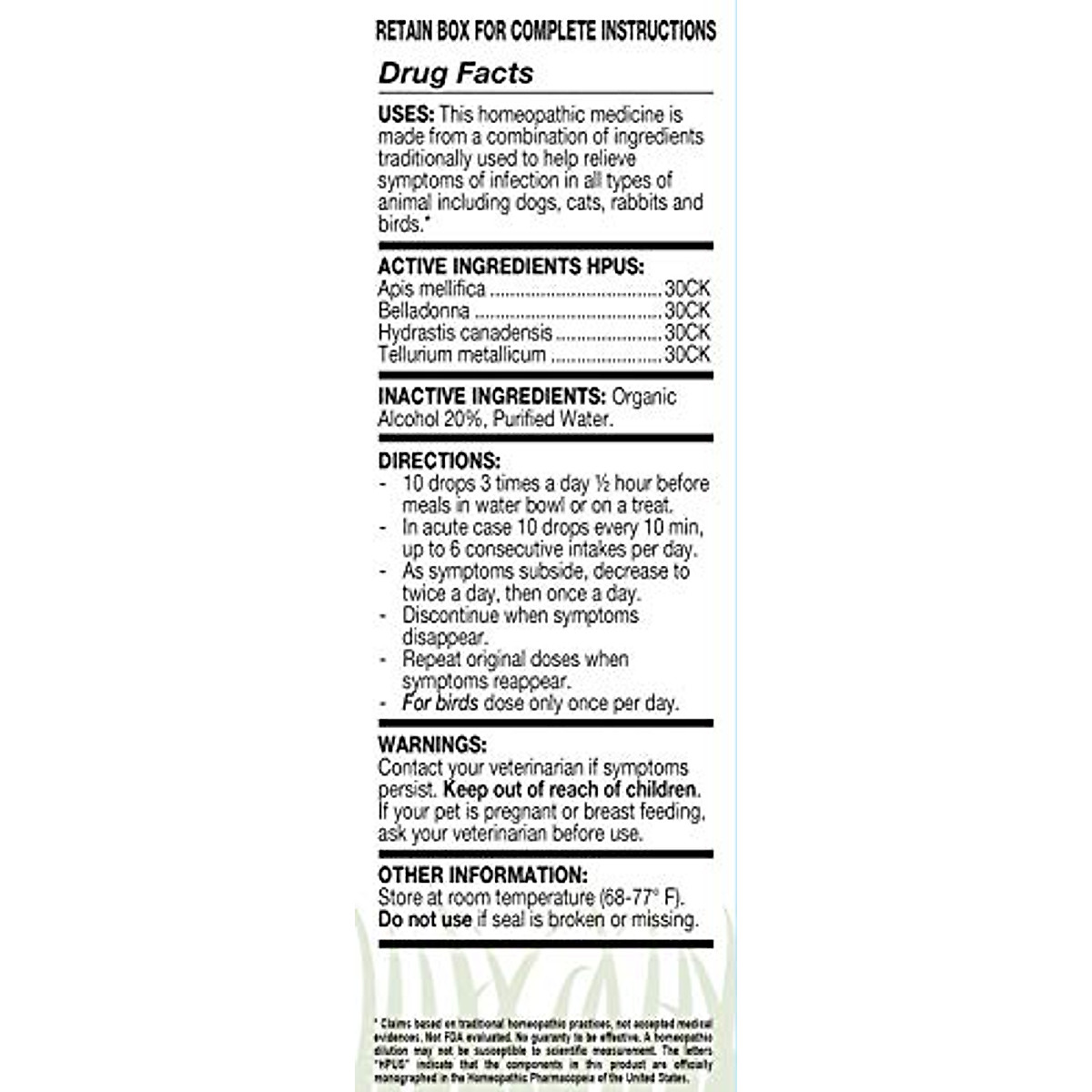 OLLOPETS Infection, Organic Homeopathic Remedy for Pets, 1 Fl Ounce