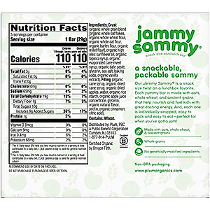 Plum Organics Kids Jammy Sammy Apple Cinnamon & Oatmeal, 1.02 Oz, 5 Pack