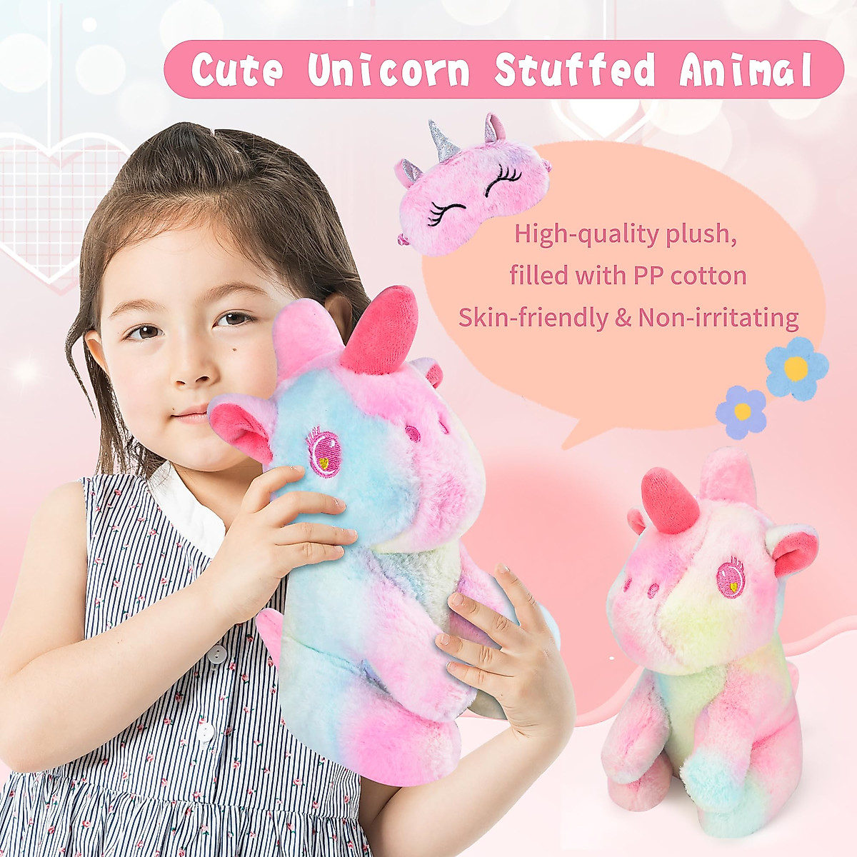 Cherry Tale Unicorn Gifts for Girls Age 6-8, Kids Unicorn Toys Set with Plush Unicorn Diary Headband Eye Mask Christmas Birthday Gifts for Little Girls Age 4 5 6 7 8 9 10