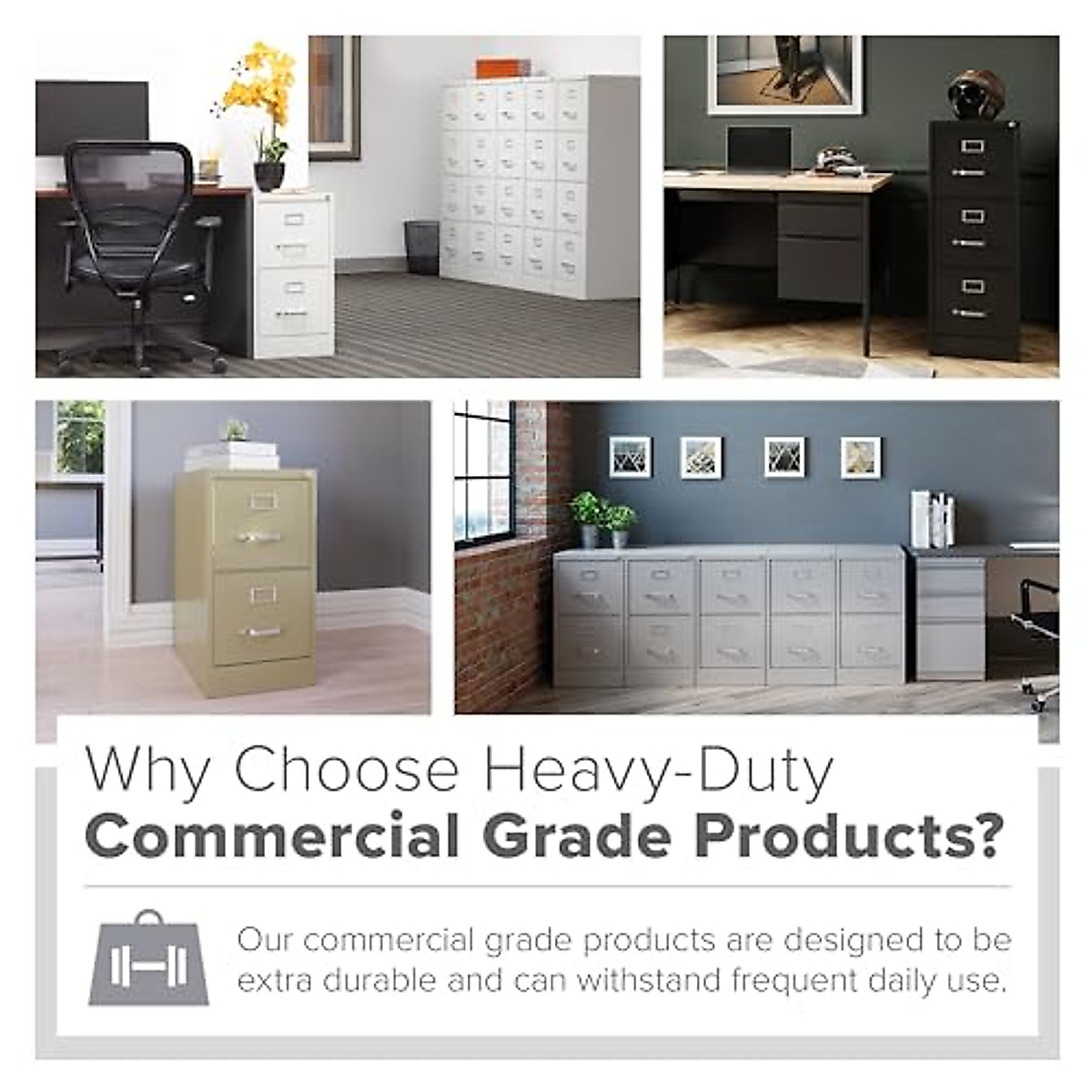 Hirsh Industries Vertical Letter File Cabinet, 2 Letter-Size File Drawers, Black, 15 x 22 x 28.37