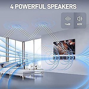OXS Sound Bars for TV, 4 Speakers TV Sound Bar, Bluetooth 5.0 Deep Bass 80W Compact Soundbar, Easy Setup w/Mount Kits, 3 Modes for Concert/Home Theater/Gaming Wireless Surround Sound System for TV