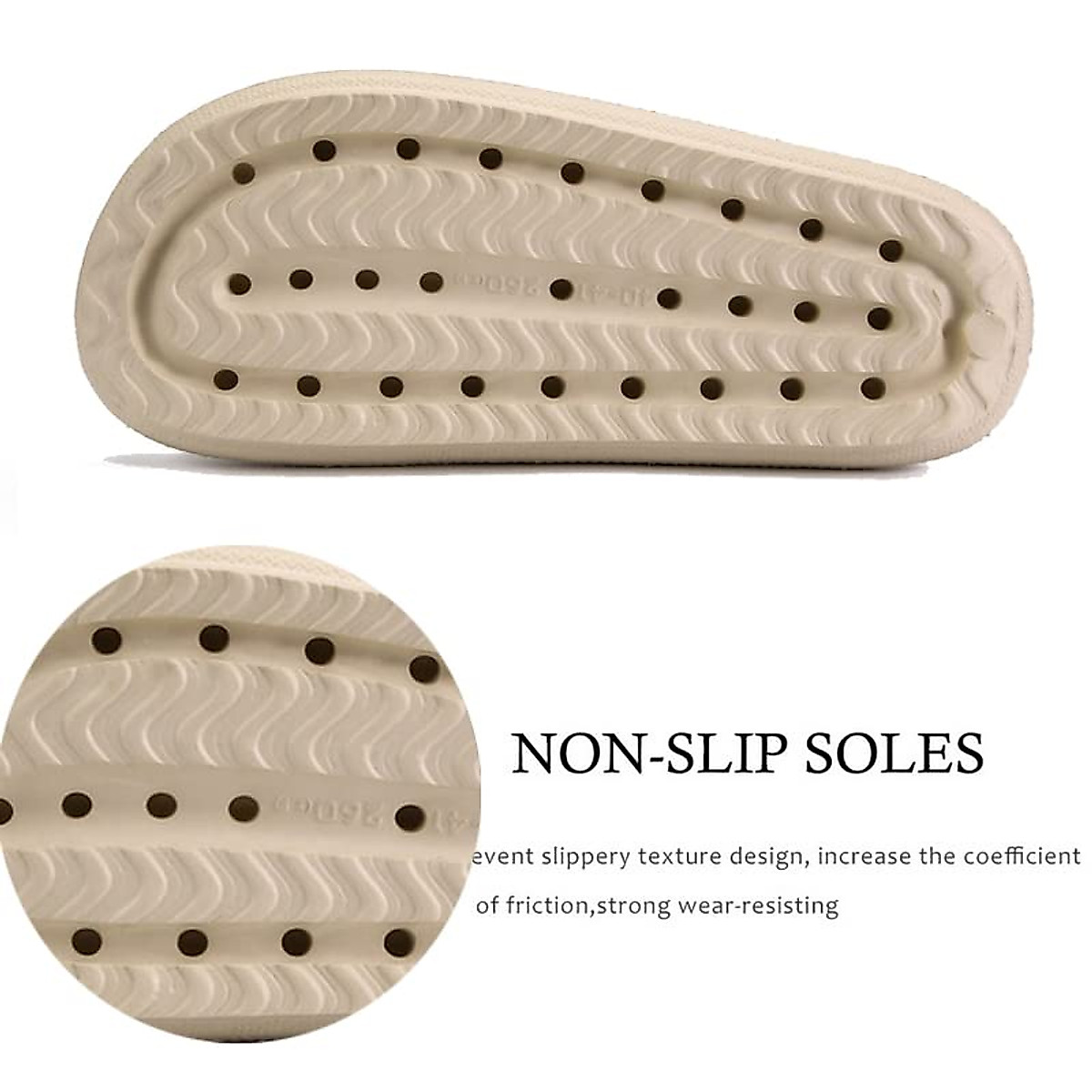 rosyclo Cloud Slippers for Women and Men Massage Thick Sole Non-Slip Shower Slippers Bathroom Super Soft Comfy House Cloud Slide Slippers for Indoor and Outdoor(Tan 38-39)