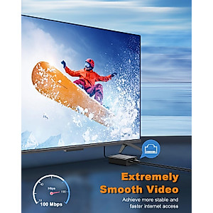 Ethernet Adapter for Fire TV Stick, Electop Micro USB to RJ45 Ethernet Network Adapter Compatible with 4K Fire Stick,Chromecast Google Home Mini and More Streaming TV Sticks(Adhesive Tape Included)