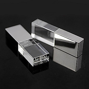 Laak 16GB New Crystal Transparent Rectangle Genuine USB Flash Drive 3.0 Wedding Gift Pendrive,Silver